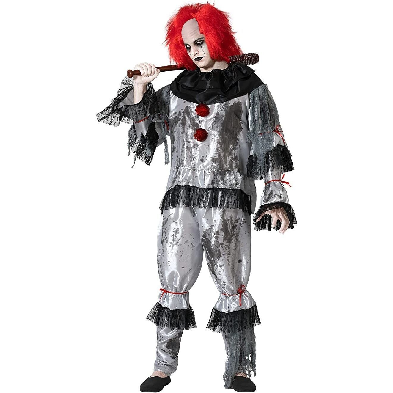 Disfraz Payaso Macabro Gris Hombre Adulto para Halloween Carnaval Teat ...